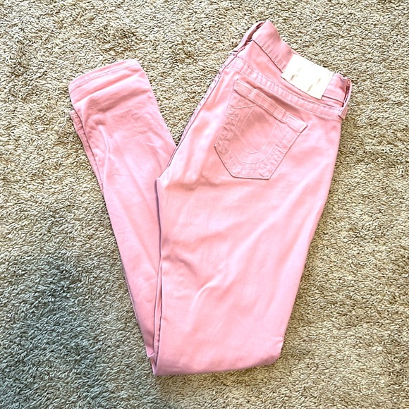 Jeans | True Religion Pink Skinny Jeans Size 28 | Poshmark